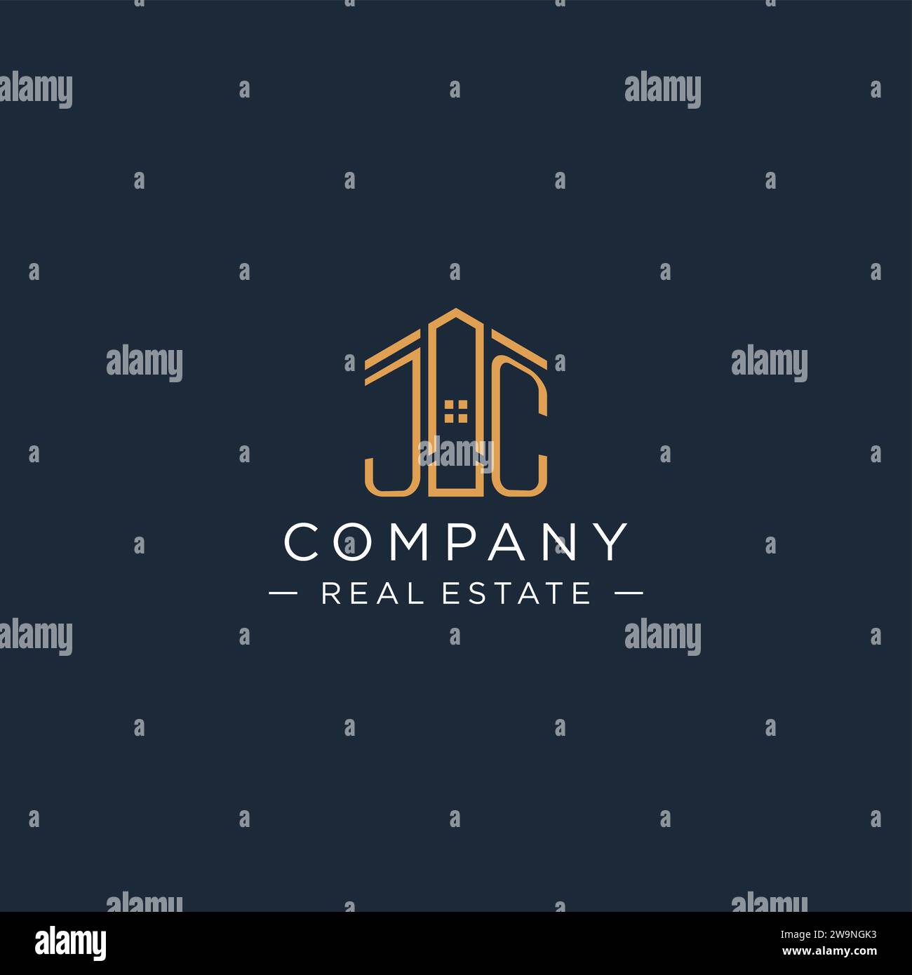 Initial letter JC logo with abstract house shape, luxury and modern ...