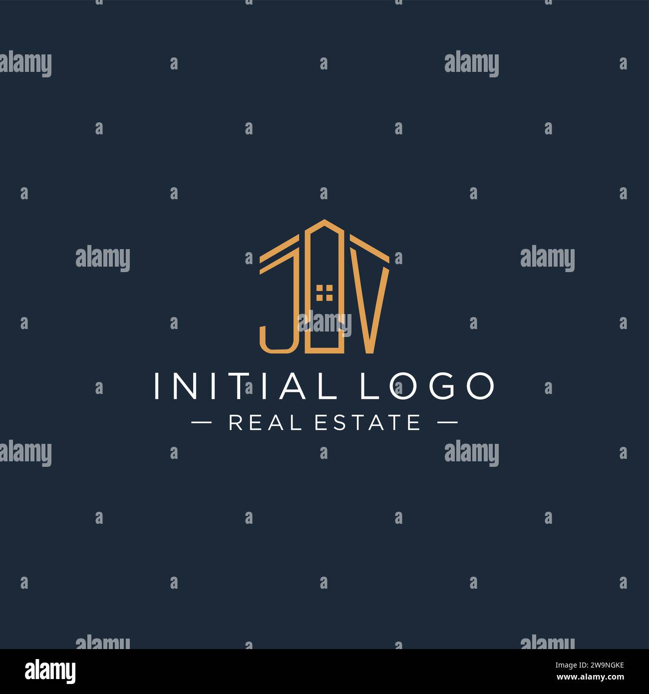 Initial letter JV logo with abstract house shape, luxury and modern ...