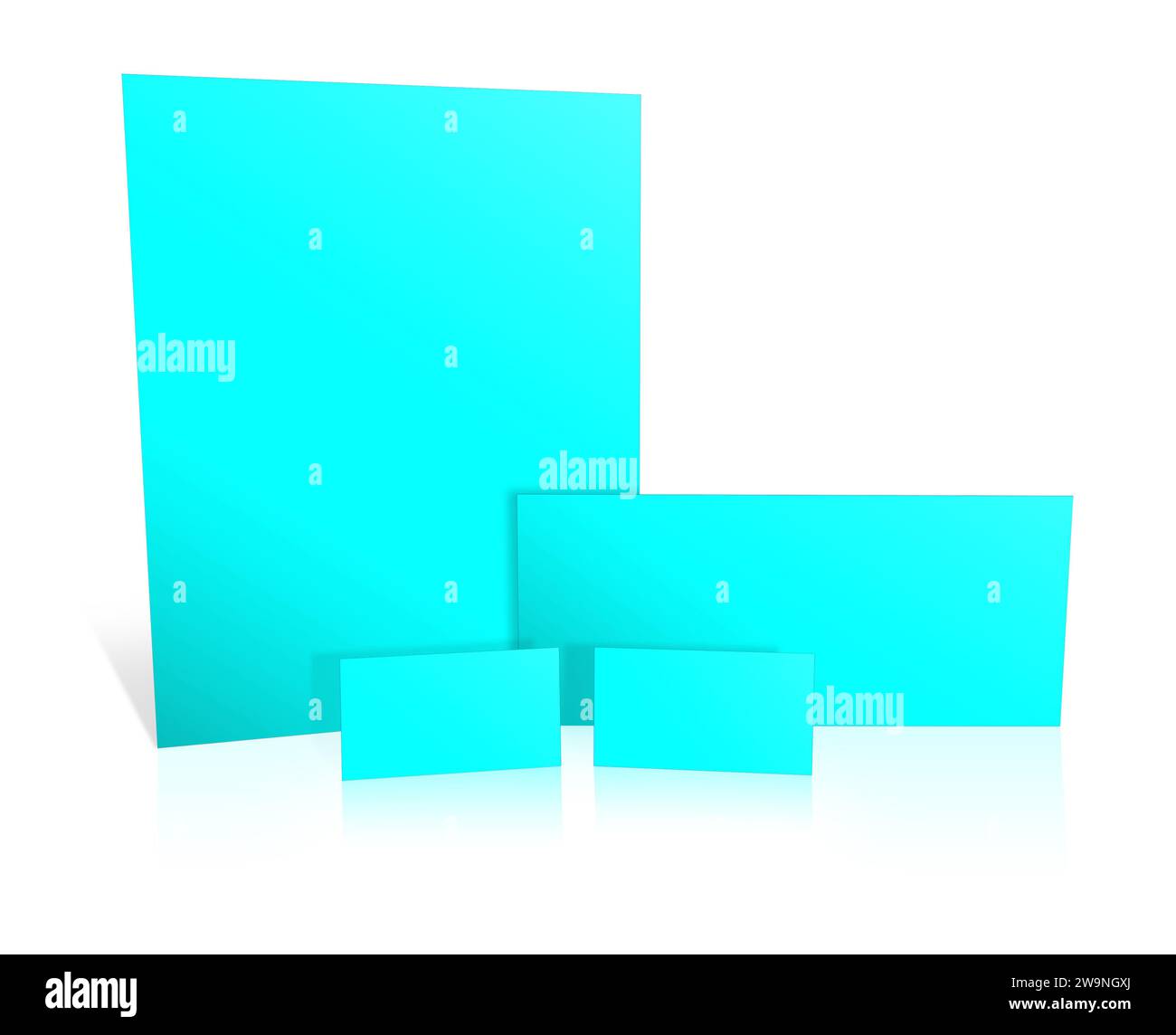 Cyan promotional paper blank template for presentation layouts and ...