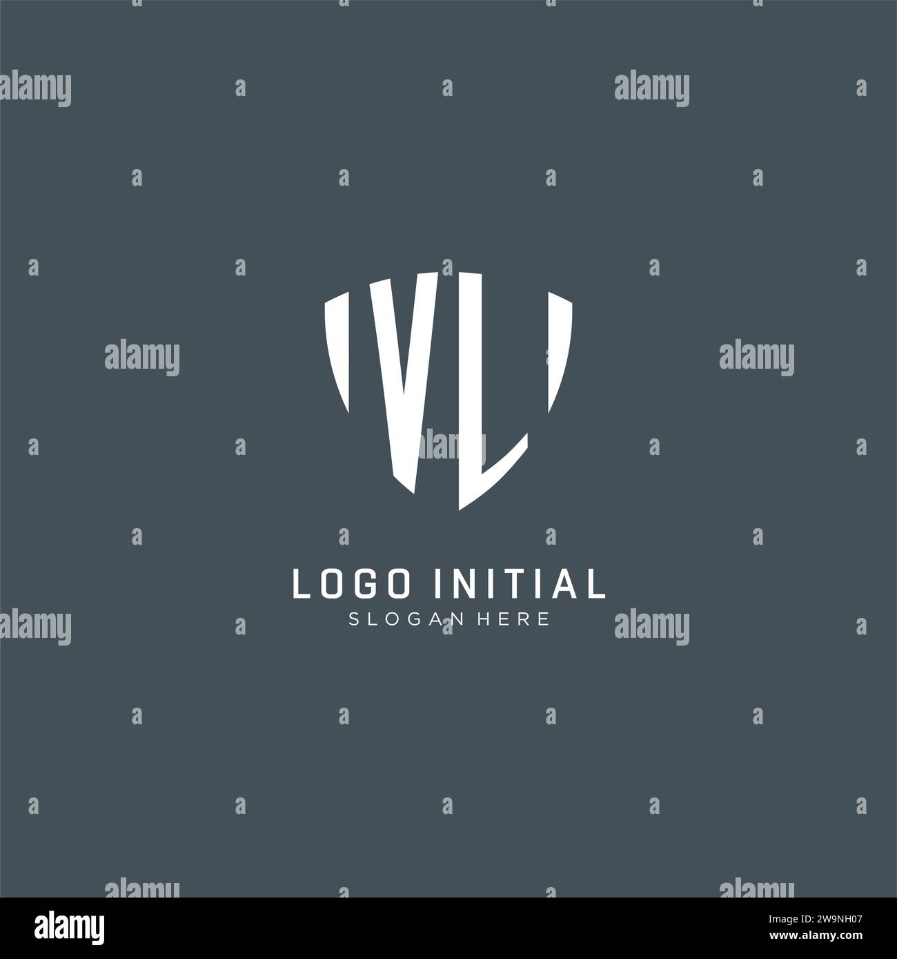 Initials VL logo shield guard shape, creative logo design concept ...
