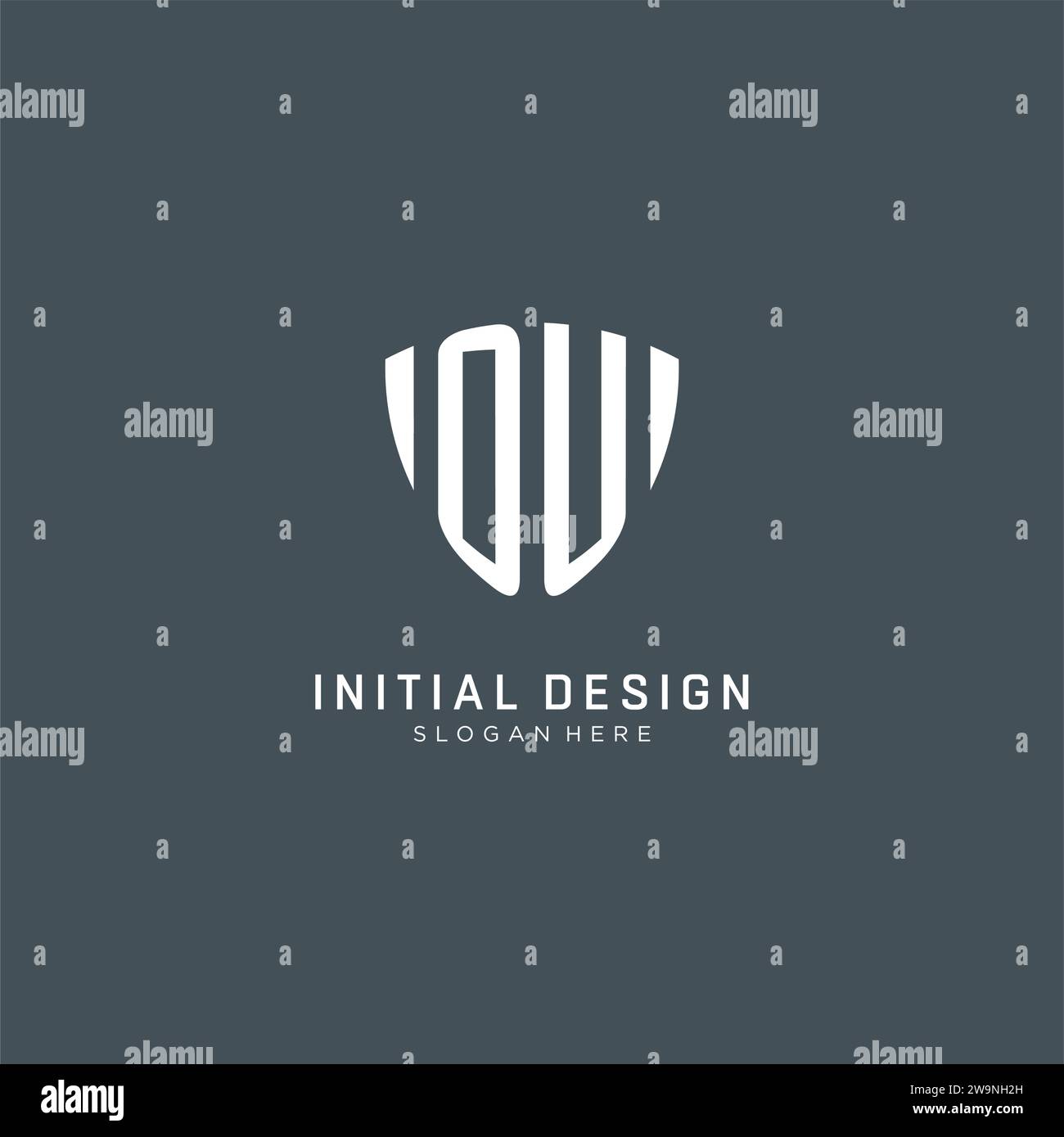 Initials OU logo shield guard shape, creative logo design concept vector graphic Stock Vector ...