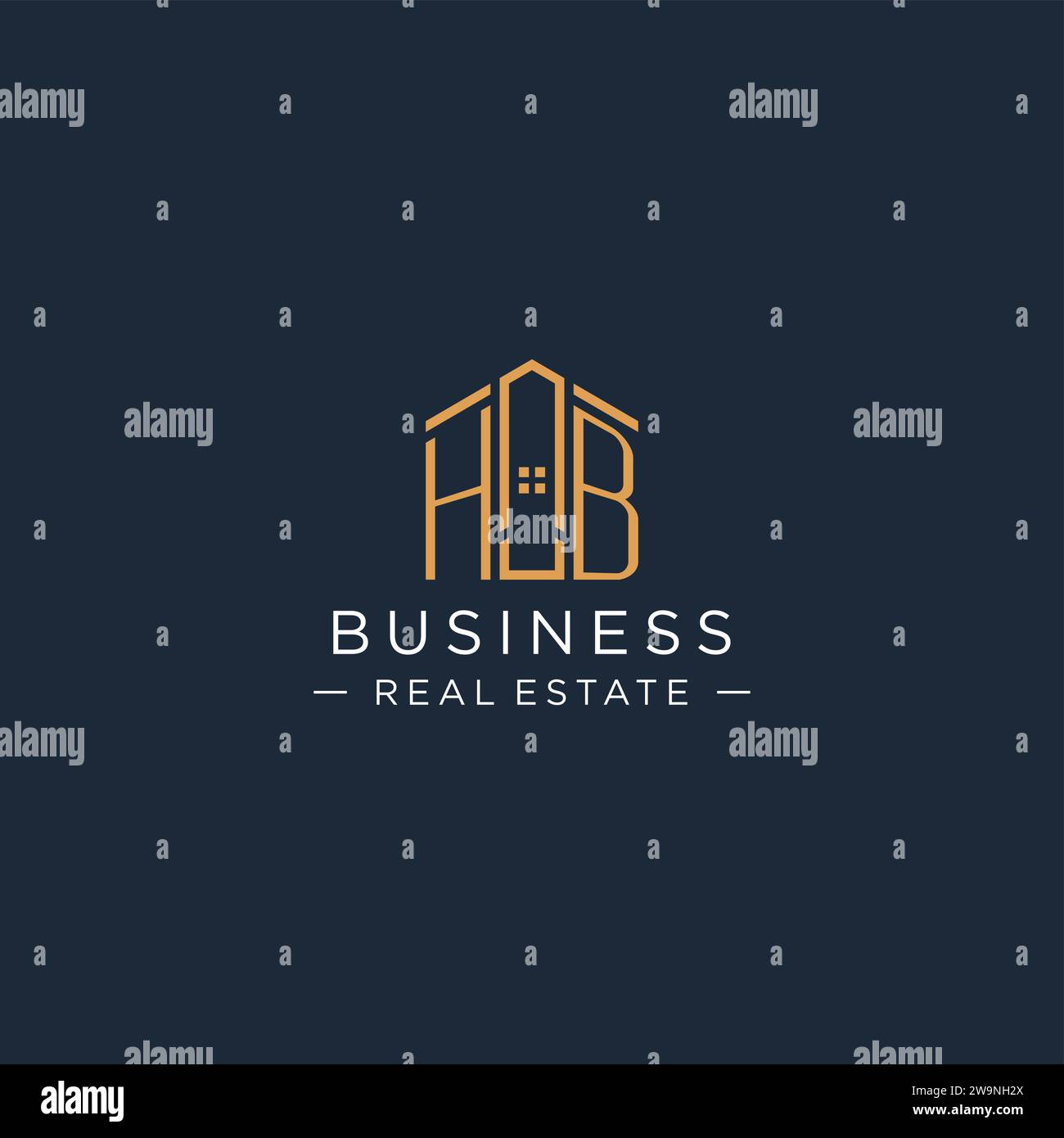 Initial letter HB logo with abstract house shape, luxury and modern ...