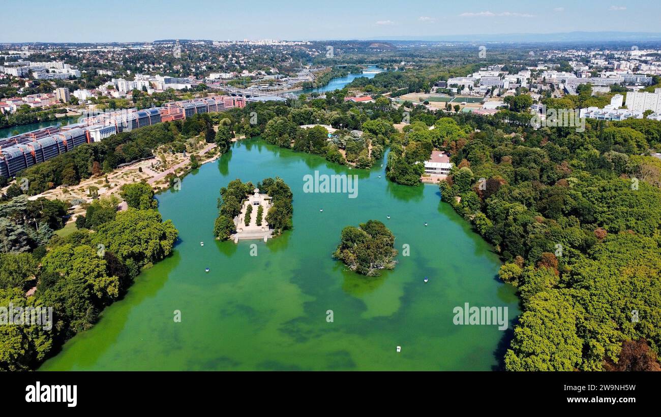 drone photo tête d'or park Lyon France europe Stock Photo - Alamy