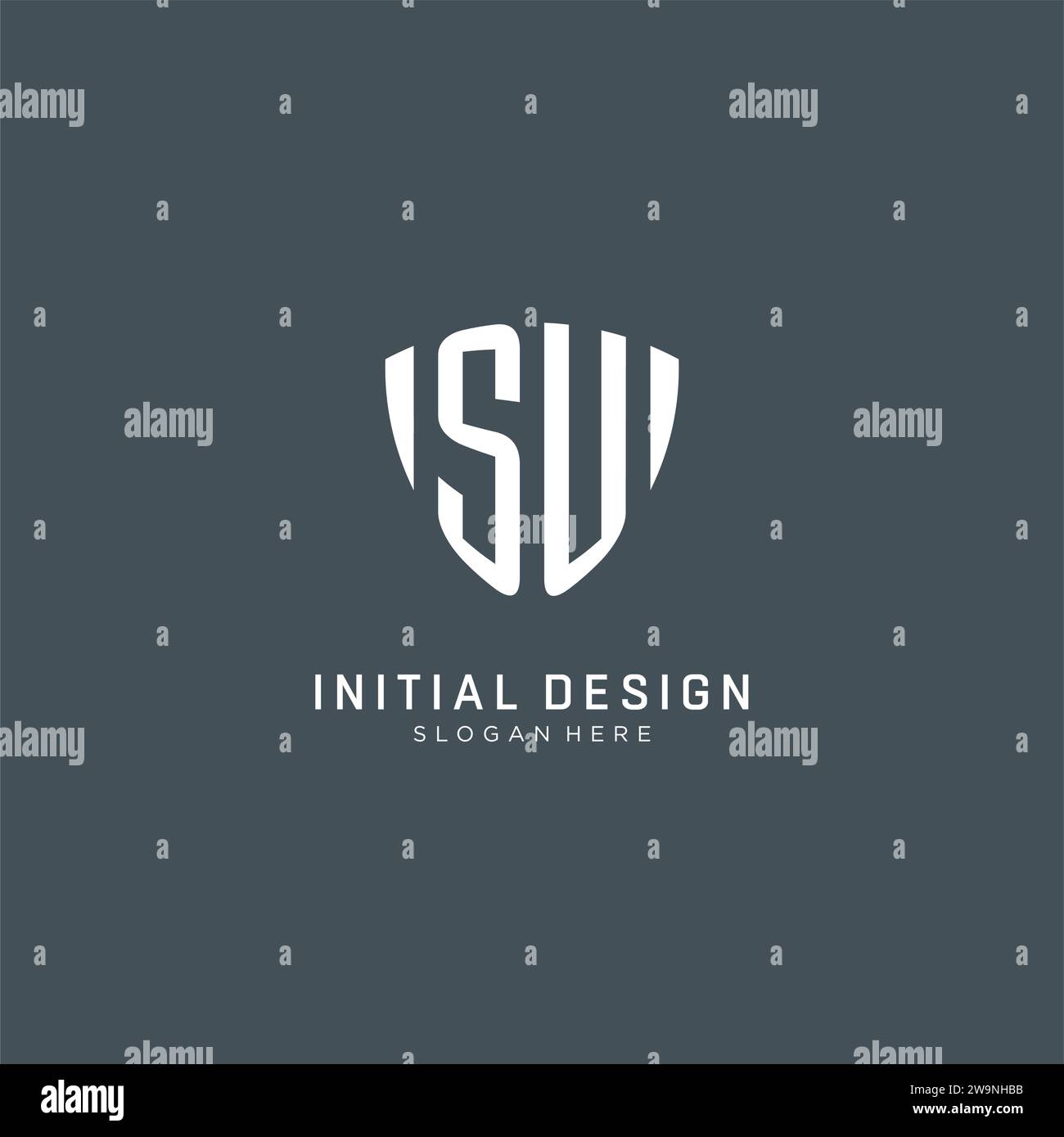Letter su shield shape logo hi-res stock photography and images - Alamy
