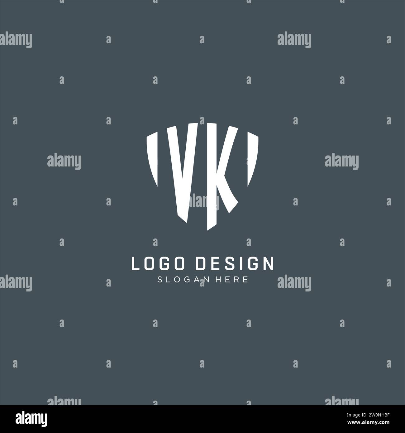 Initials VK logo shield guard shape, creative logo design concept vector graphic Stock Vector ...