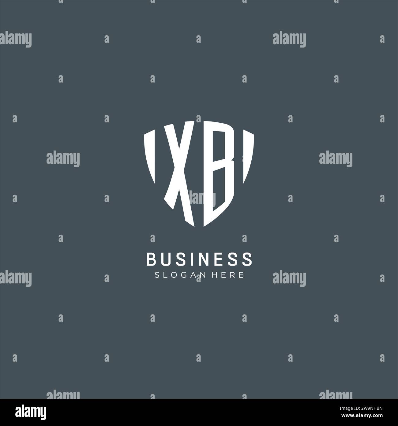Initials XB logo shield guard shape, creative logo design concept ...