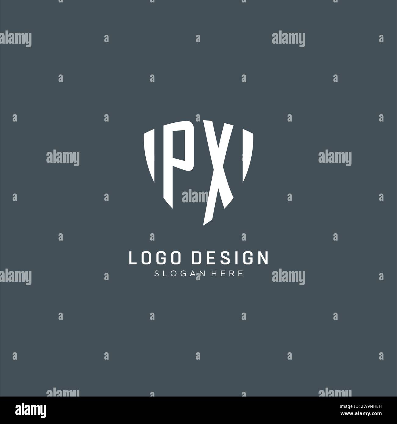 Initials PX logo shield guard shape, creative logo design concept vector graphic Stock Vector ...