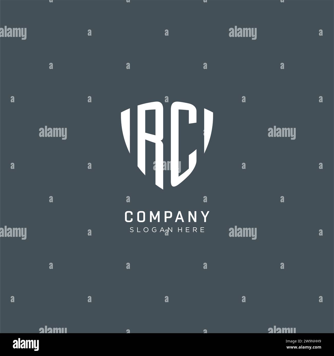 Initials RC logo shield guard shape, creative logo design concept vector graphic Stock Vector ...