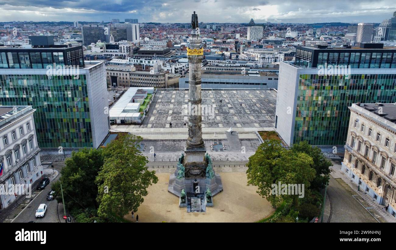 drone photo Congress column Brussels Belgium Europe Stock Photo - Alamy