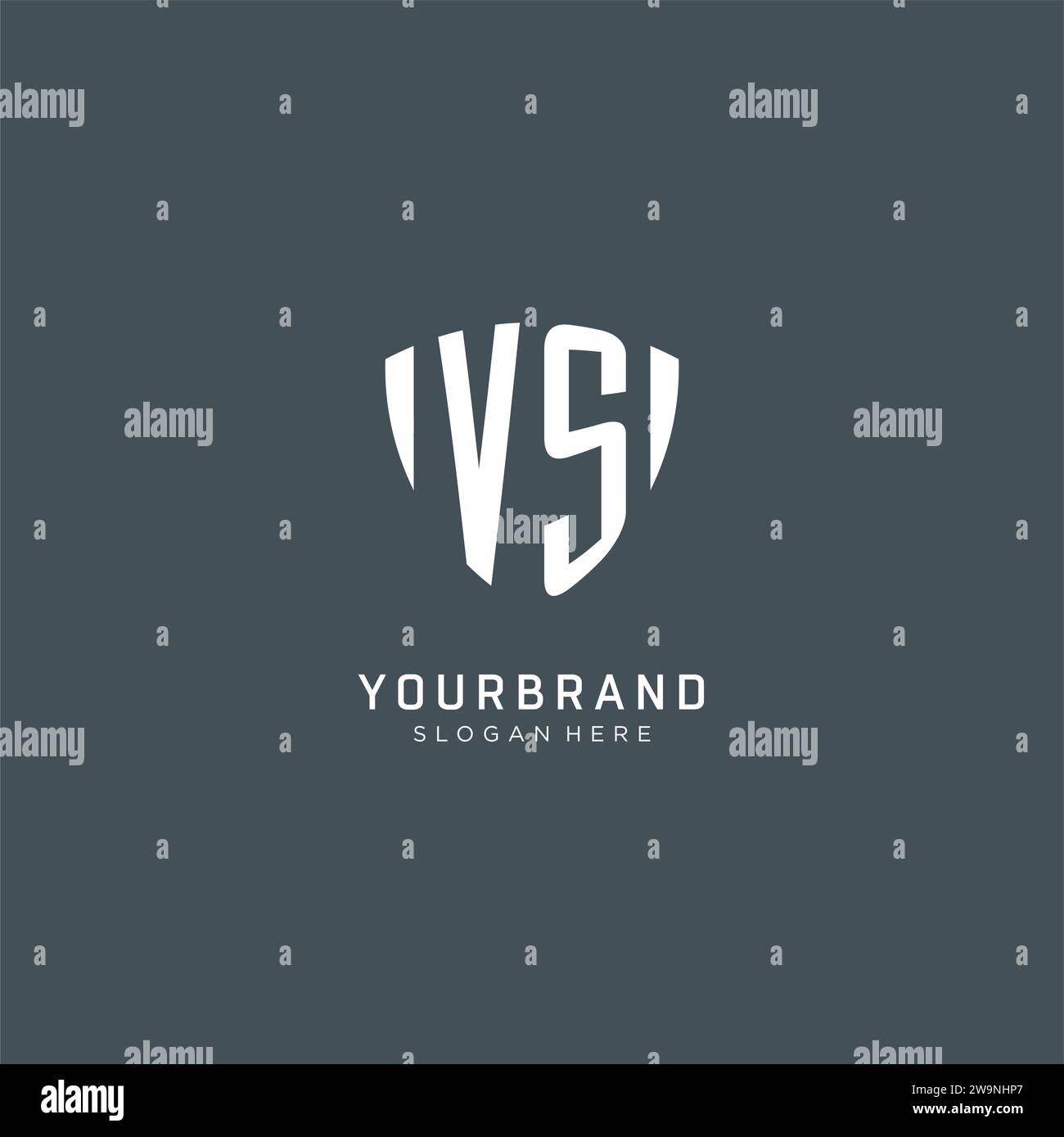 Initials VS logo shield guard shape, creative logo design concept vector graphic Stock Vector ...