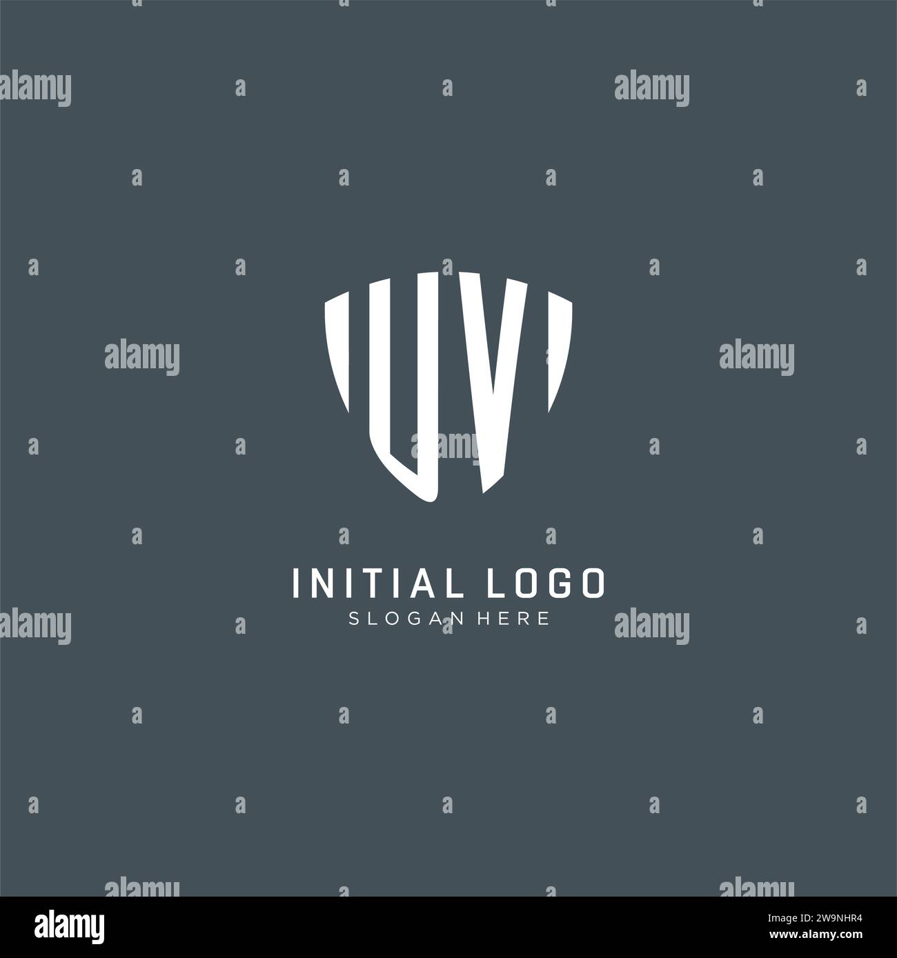 Initials UV logo shield guard shape, creative logo design concept vector graphic Stock Vector ...