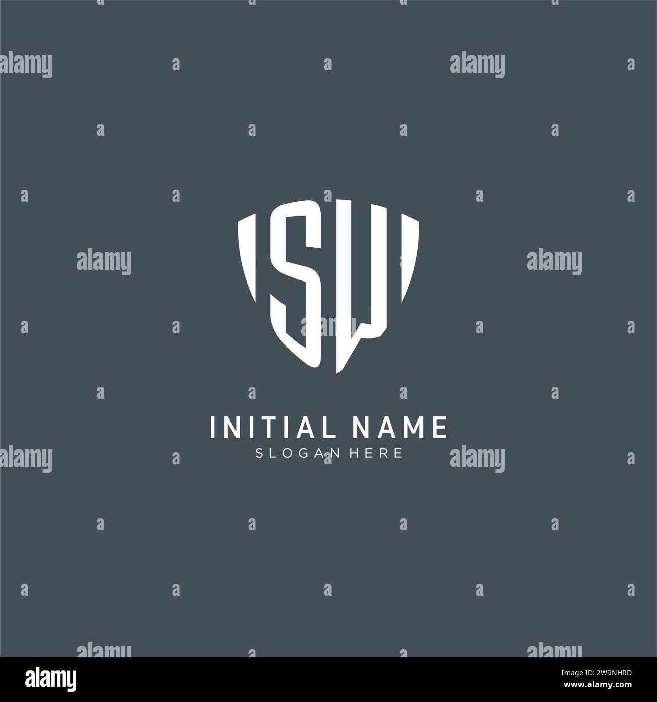 Initials SW logo shield guard shape, creative logo design concept vector graphic Stock Vector ...
