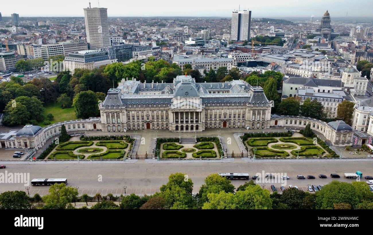 drone photo Brussels palace Belgium Europe Stock Photo - Alamy