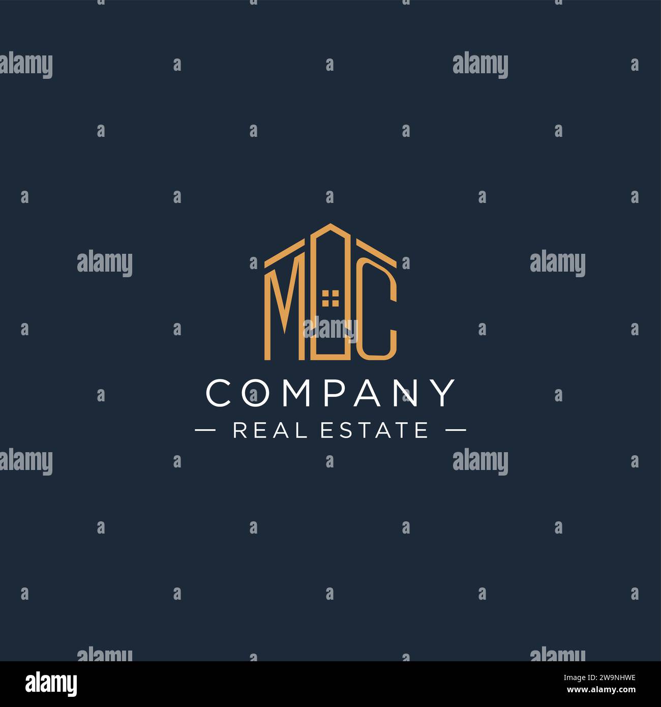 Initial letter MC logo with abstract house shape, luxury and modern ...