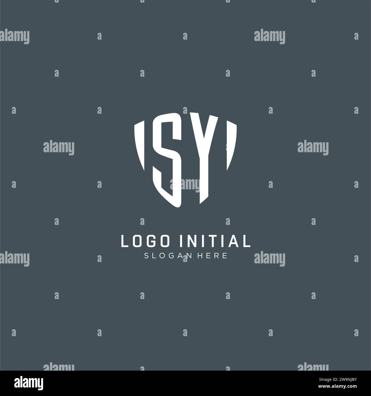 Initials SY logo shield guard shape, creative logo design concept ...