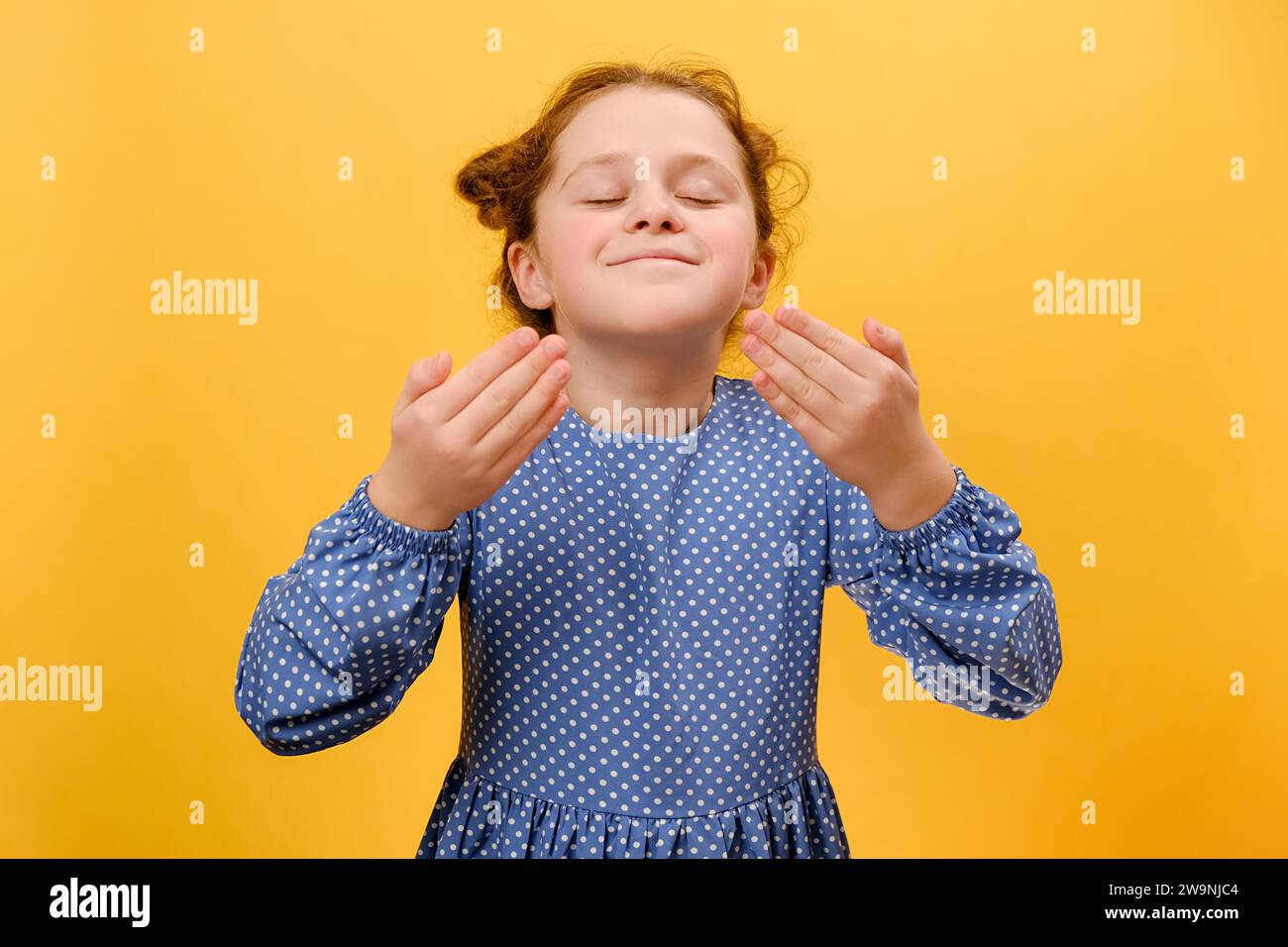 Portrait of happy preteen girl stretching relaxing, smiling preteen ...