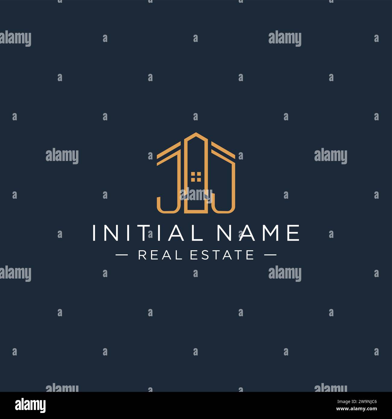 Initial letter JJ logo with abstract house shape, luxury and modern real estate logo design ...