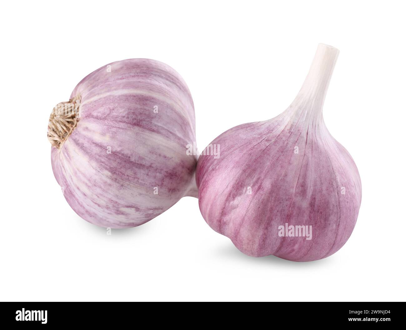 Fresh raw garlic heads isolated on white Stock Photo - Alamy