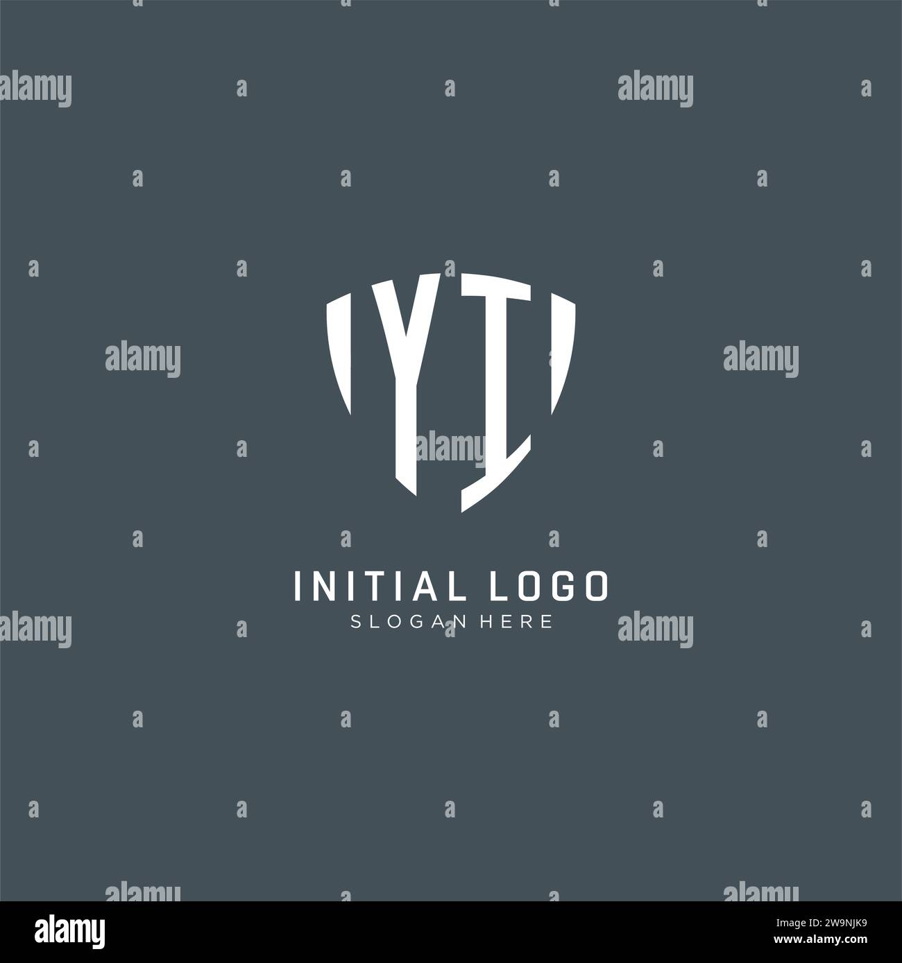 Initials YI logo shield guard shape, creative logo design concept ...