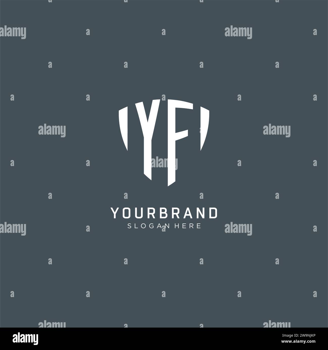 Initials YF logo shield guard shape, creative logo design concept ...
