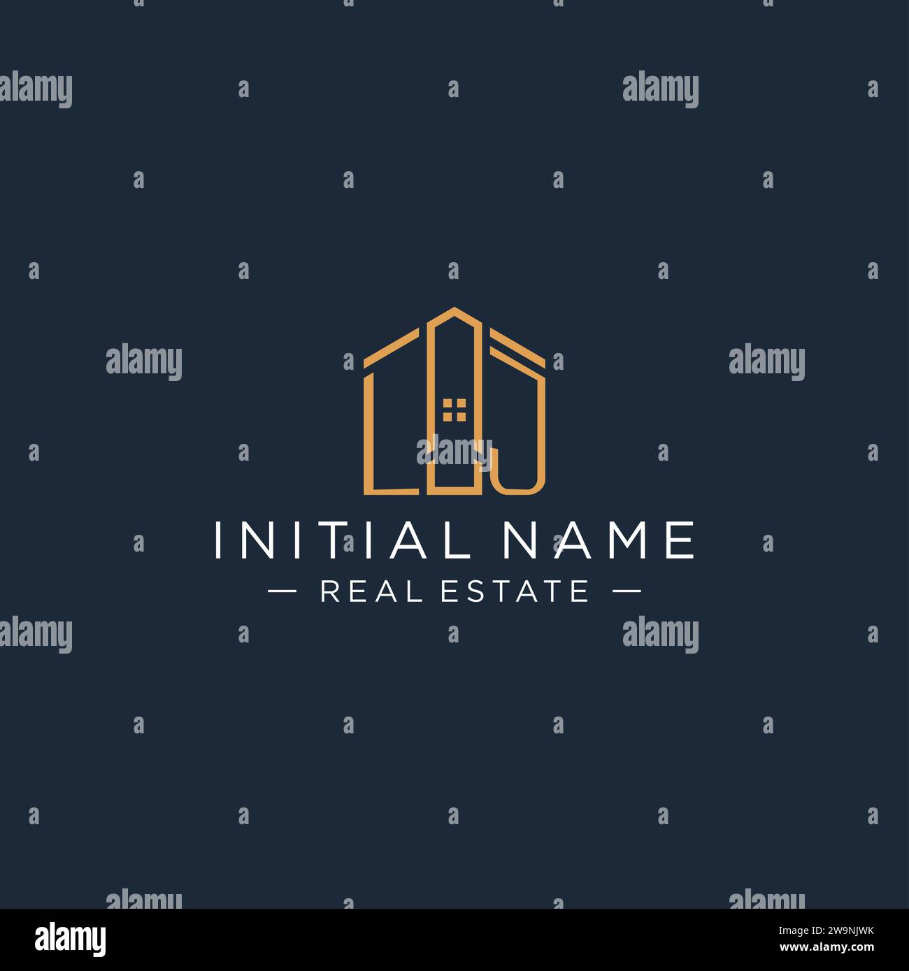 Initial letter LJ logo with abstract house shape, luxury and modern ...