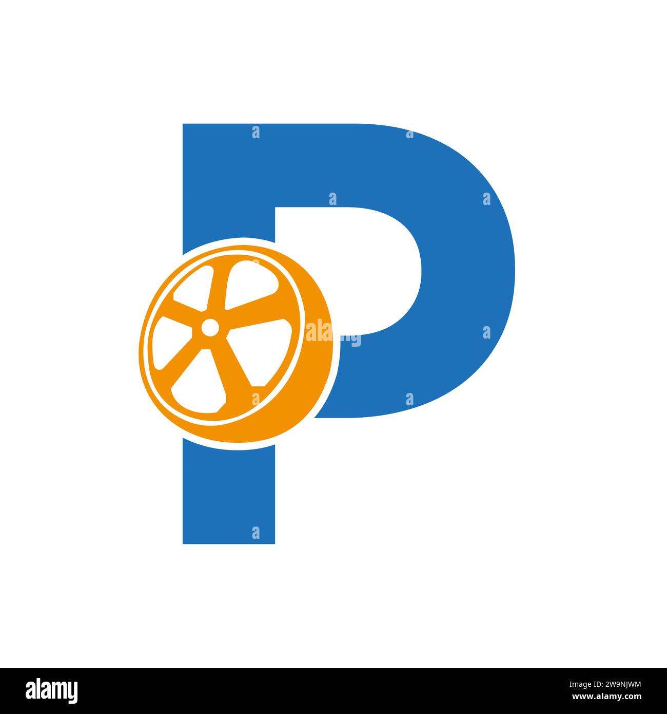Tire Logo On Letter P, Automotive Symbol , Tire Icon Vector Template ...