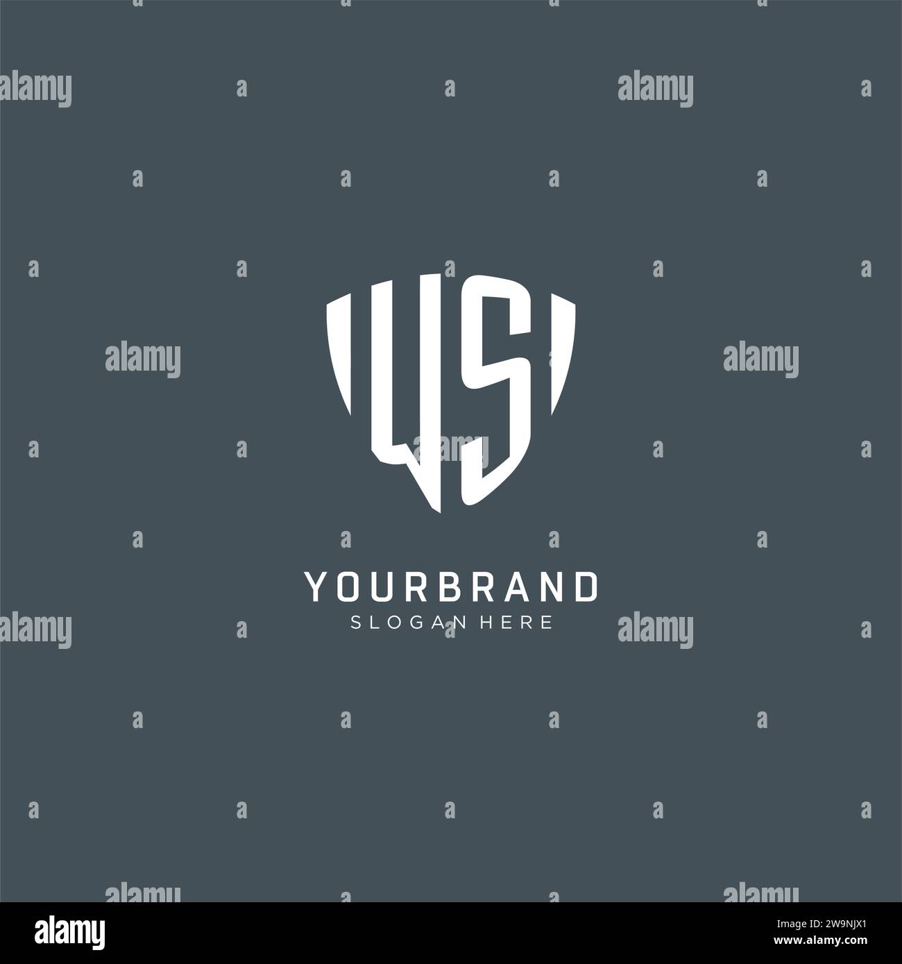 Initials WS logo shield guard shape, creative logo design concept ...