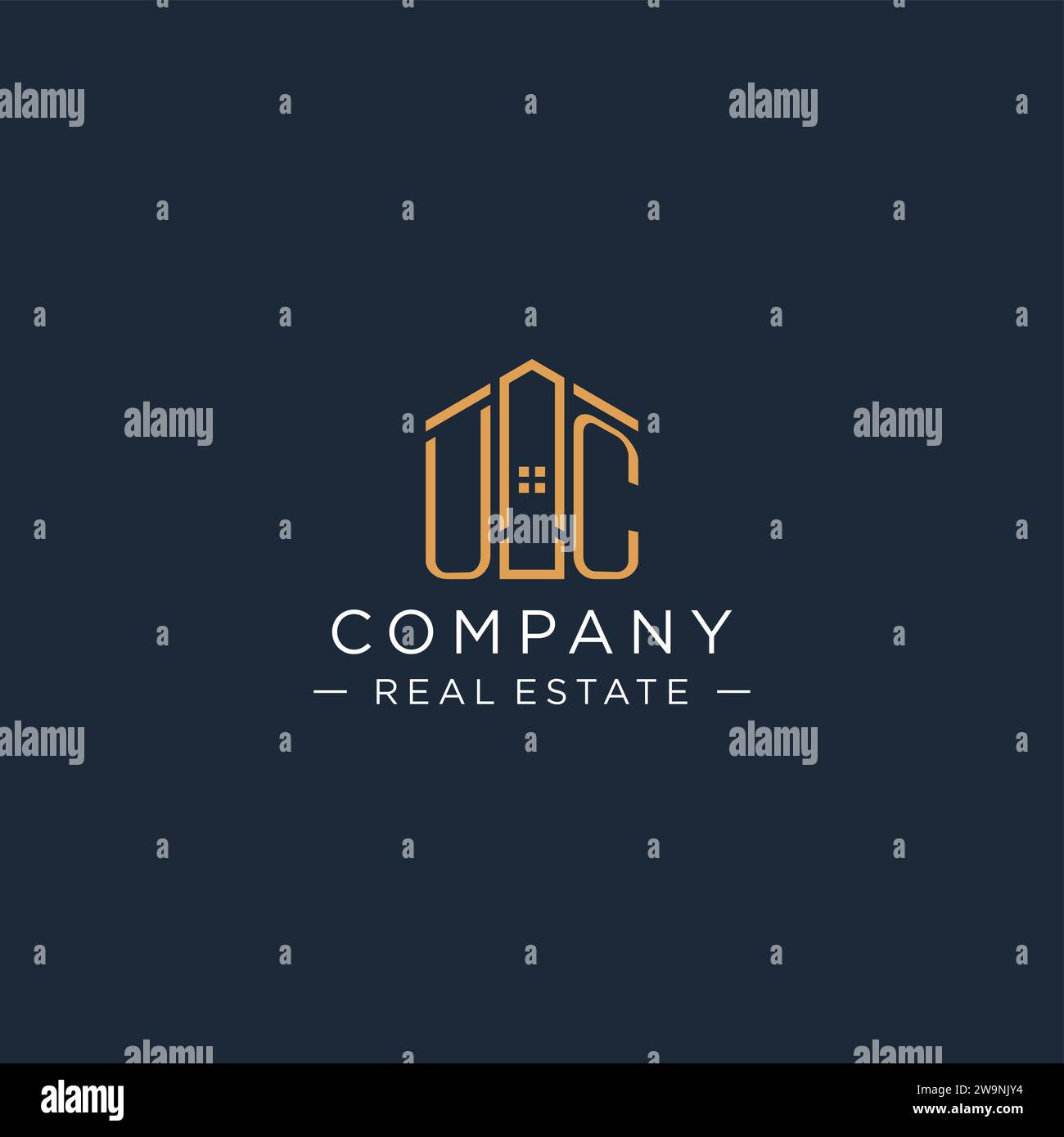 Initial letter UC logo with abstract house shape, luxury and modern ...