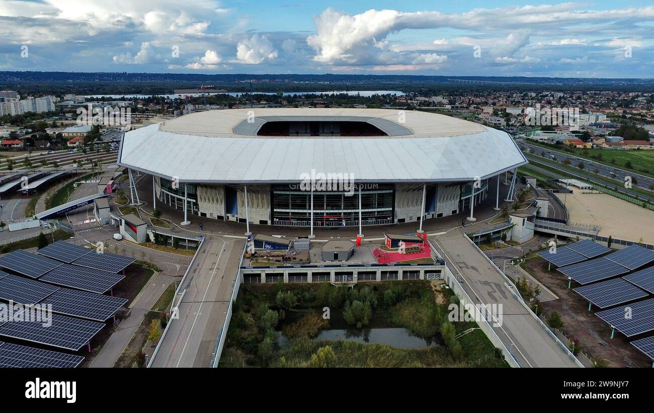 Drone photo Groupama stadium Lyon France Europe Stock Photo - Alamy