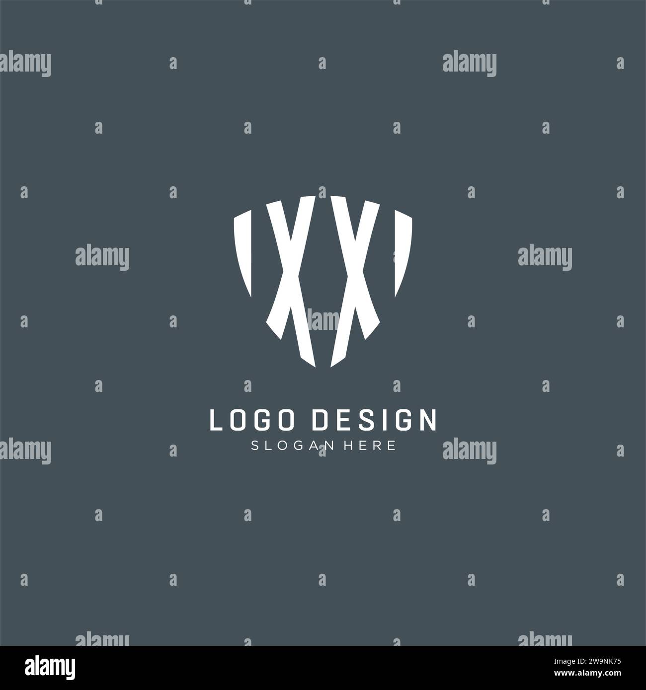 Initials XX logo shield guard shape, creative logo design concept ... Initials XX logo shield guard shape, creative logo design concept ...