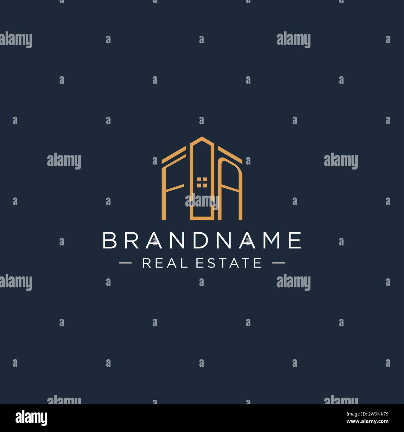 Initial letter FA logo with abstract house shape, luxury and modern ...