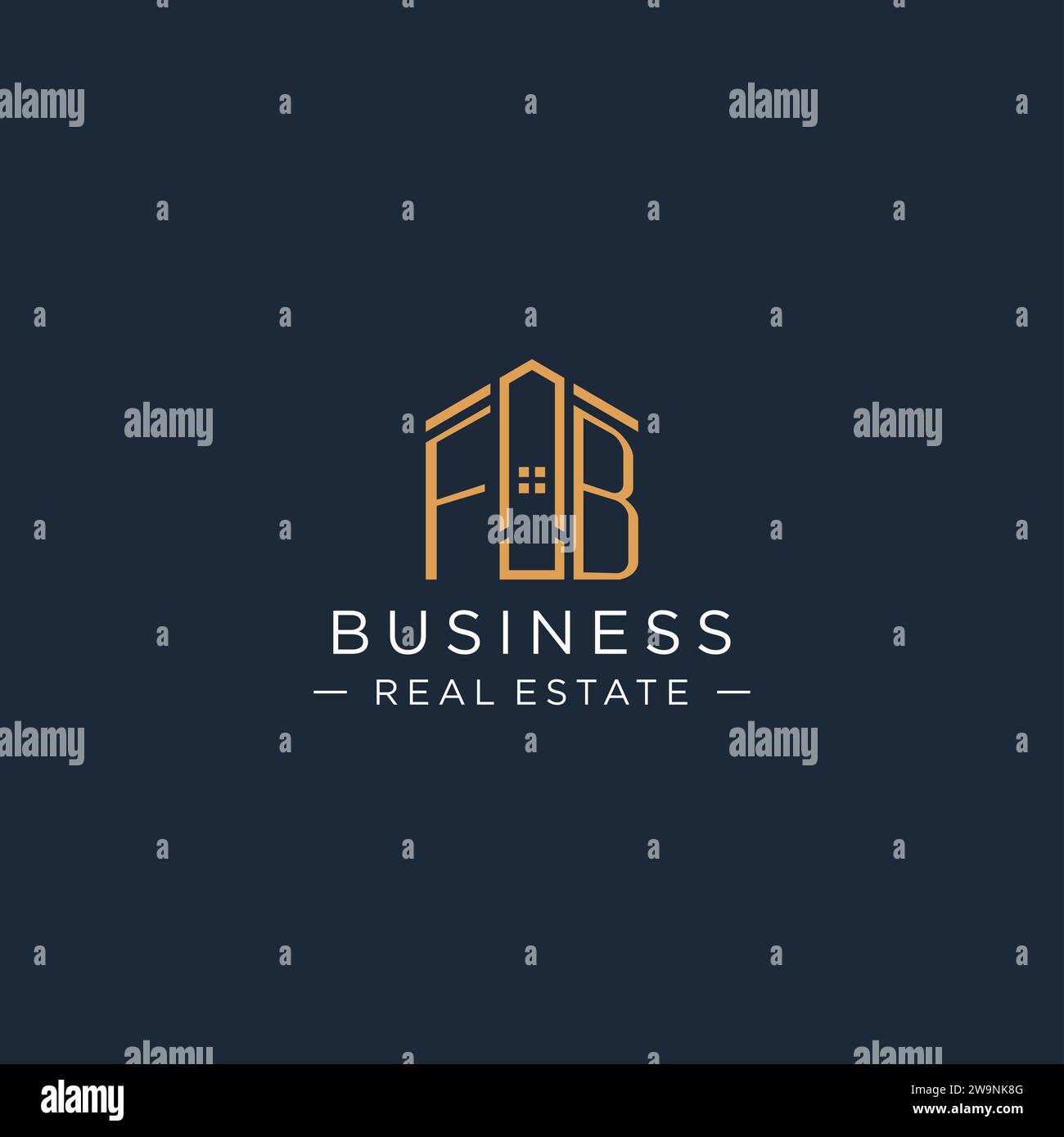 Initial letter FB logo with abstract house shape, luxury and modern ...