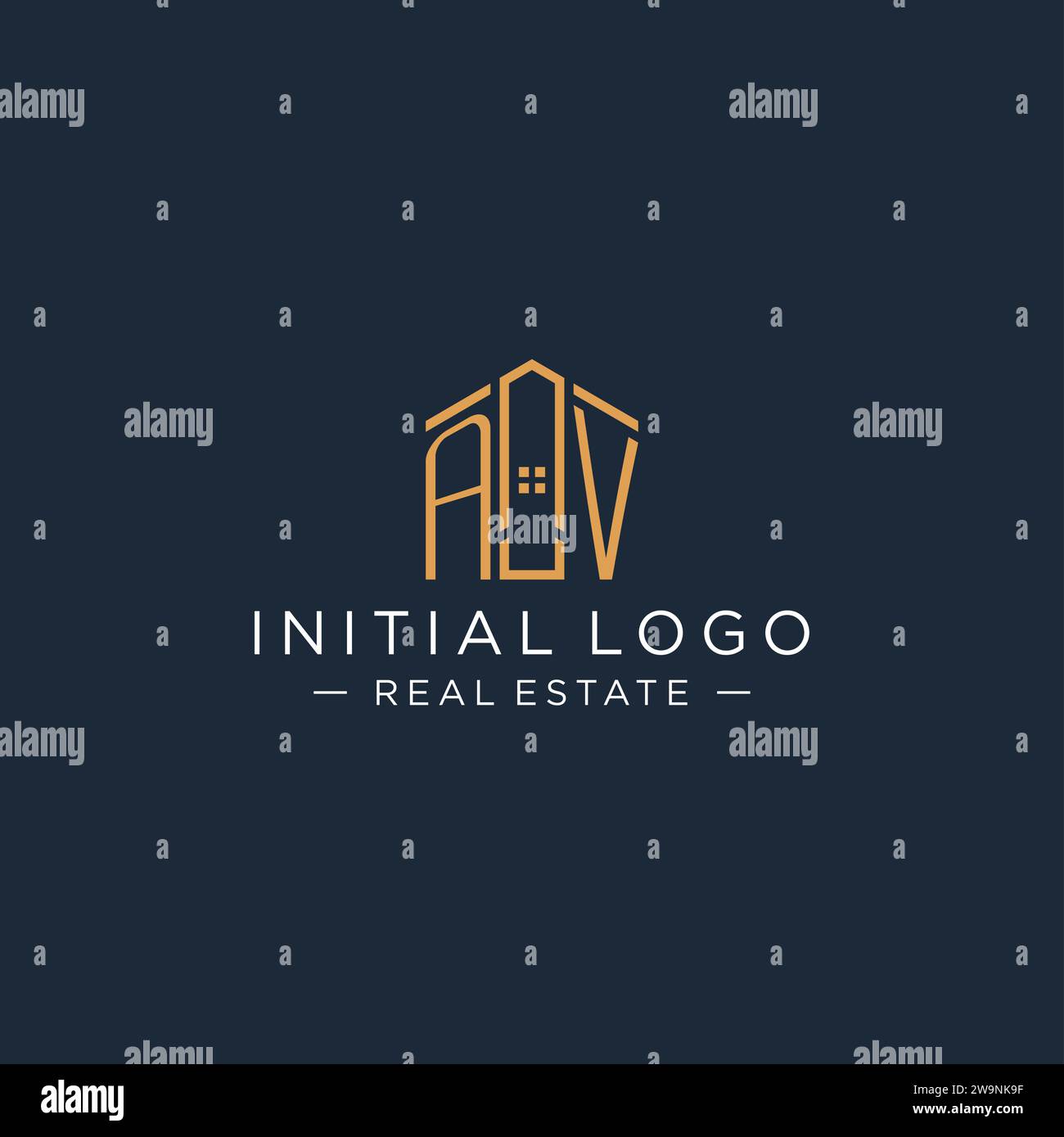 Initial letter AV logo with abstract house shape, luxury and modern real estate logo design ...