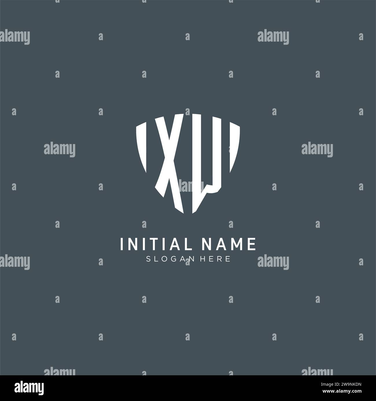 Initials XW logo shield guard shape, creative logo design concept ...