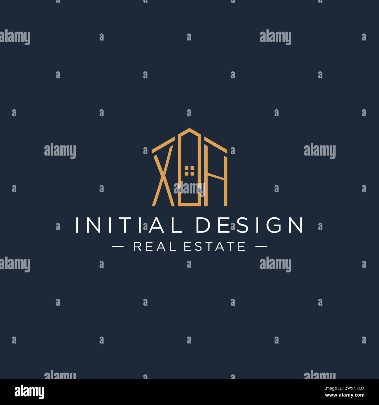 Initial letter XH logo with abstract house shape, luxury and modern ...