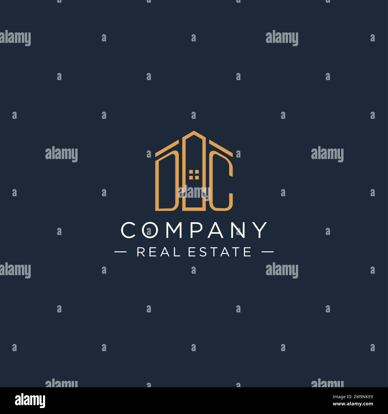 Initial letter DC logo with abstract house shape, luxury and modern ...
