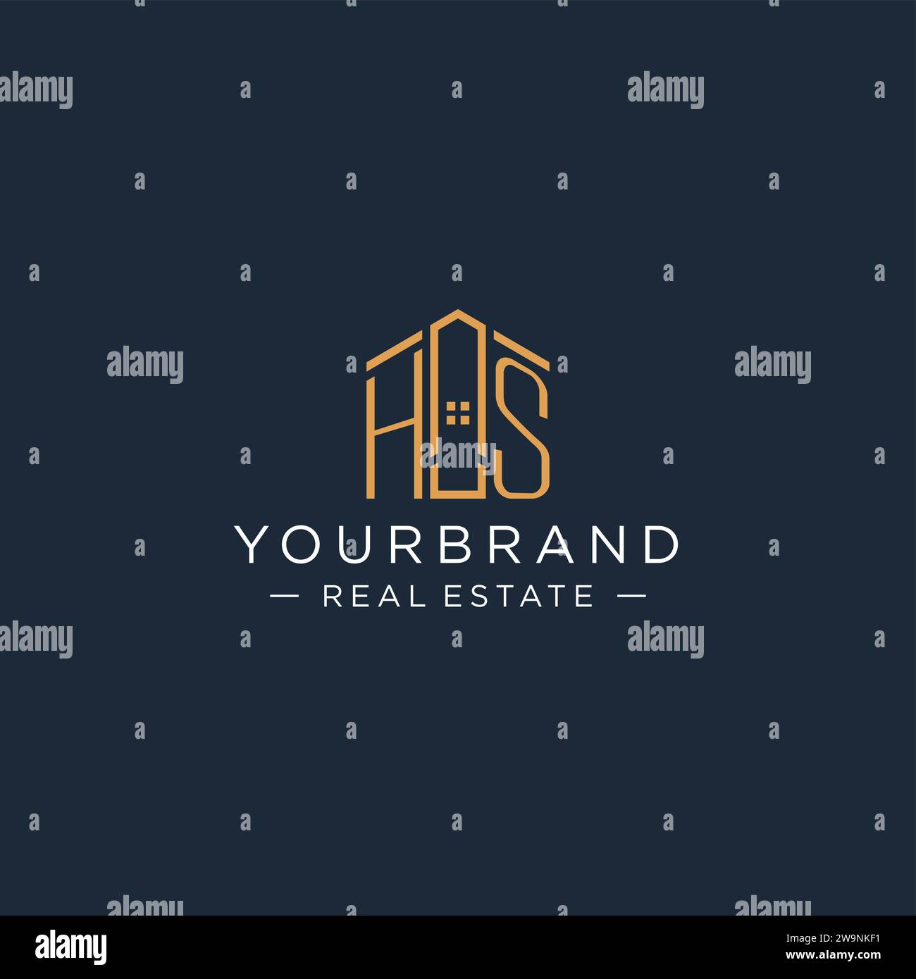 Initial letter HS logo with abstract house shape, luxury and modern ...