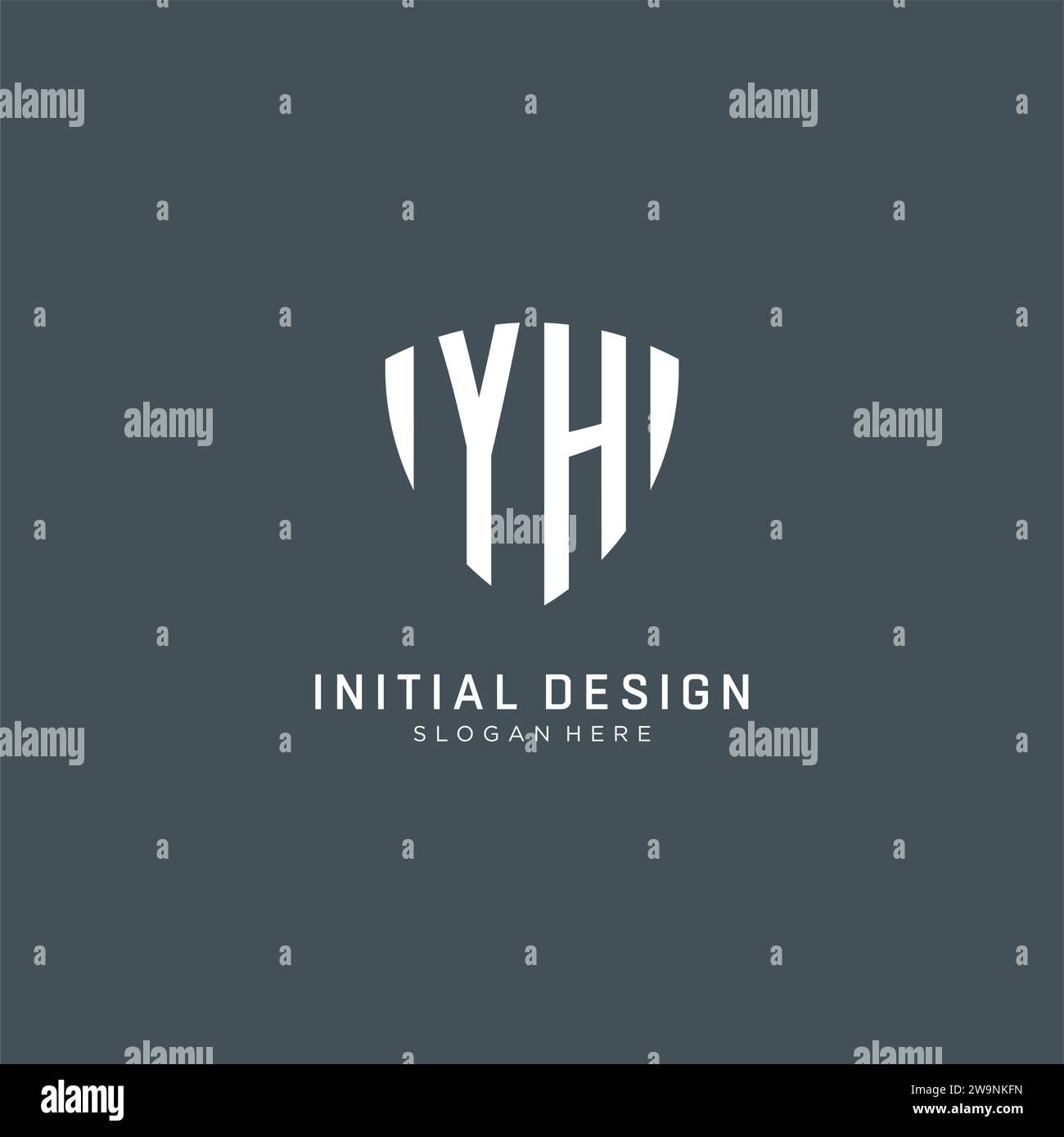 Initials YH logo shield guard shape, creative logo design concept vector graphic Stock Vector ...