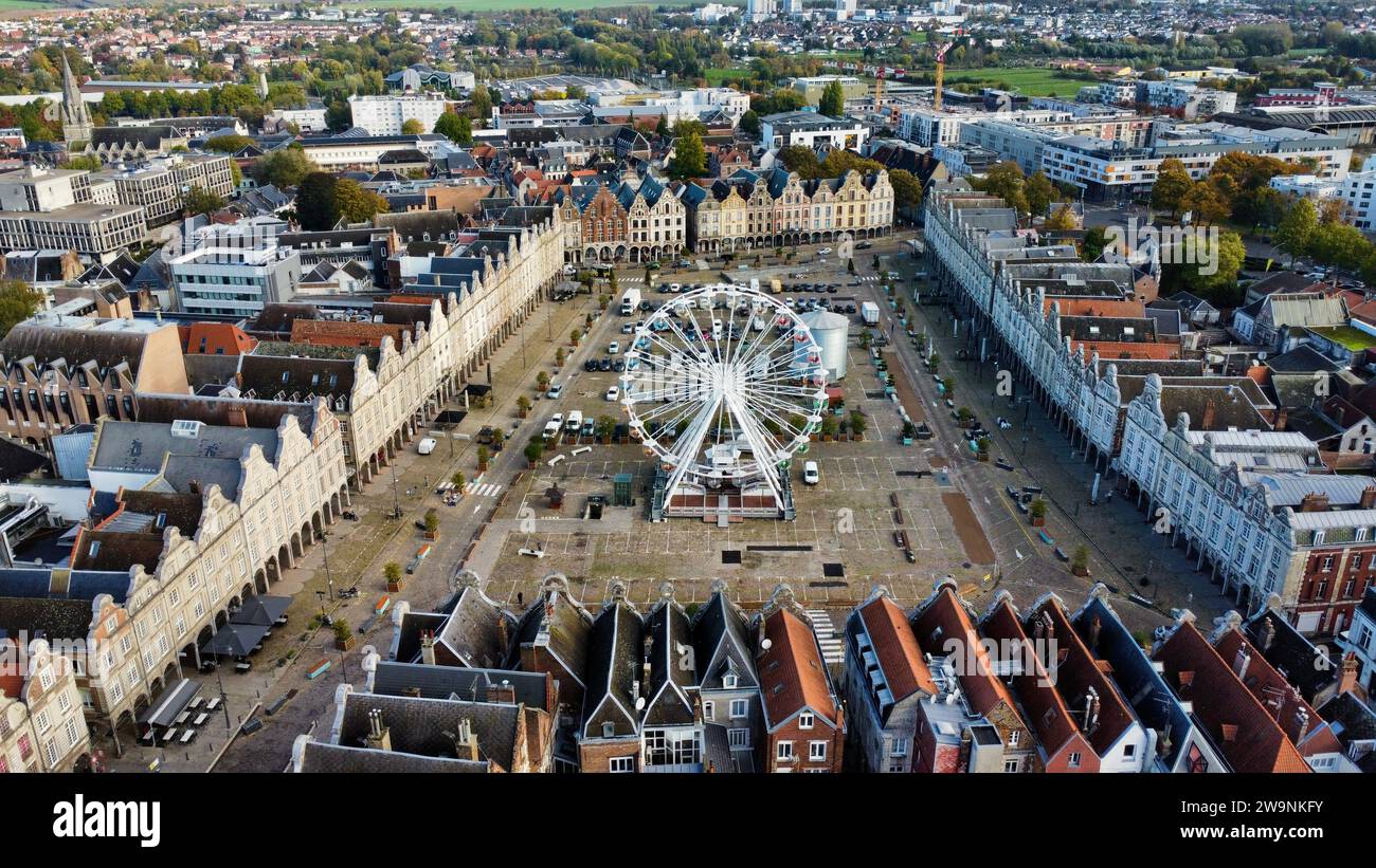 drone photo Grand Place Arras France Europe Stock Photo - Alamy