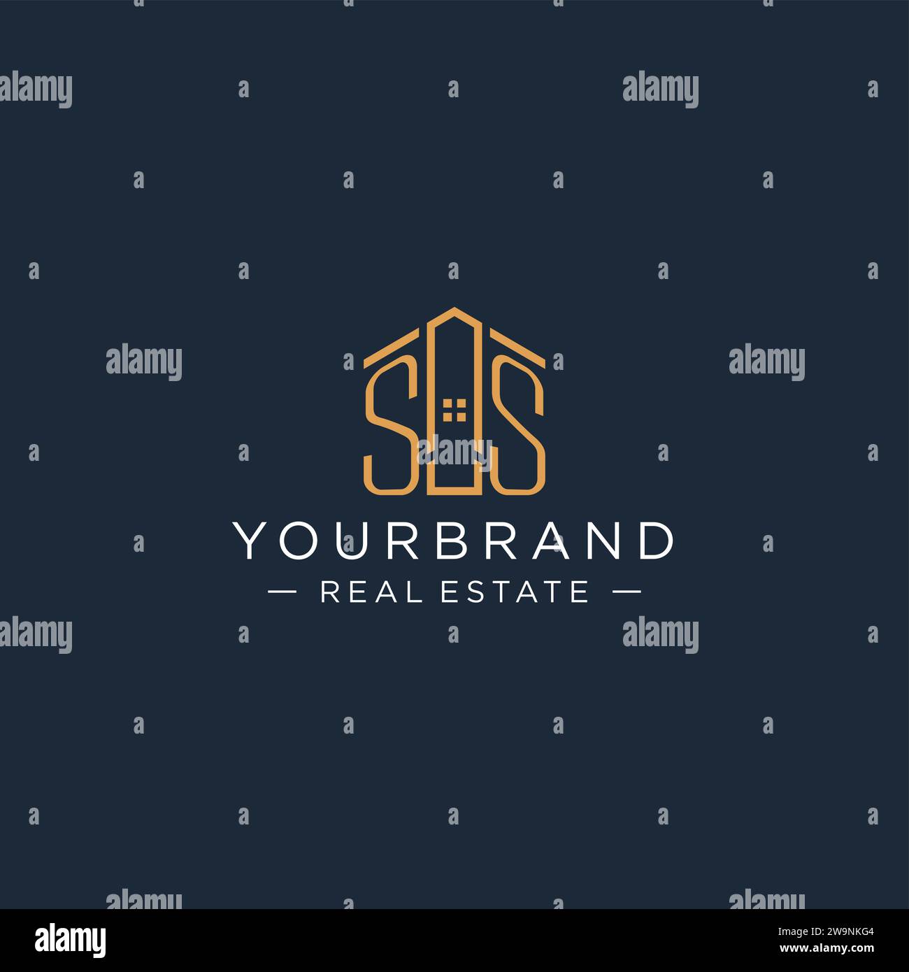 Initial letter SS logo with abstract house shape, luxury and modern ...