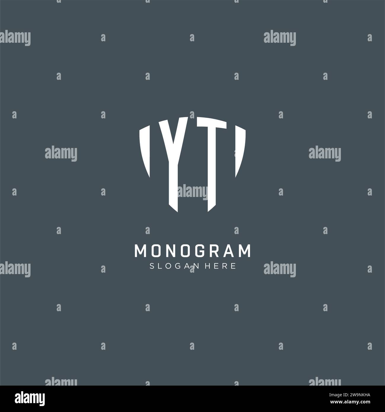 Initials YT logo shield guard shape, creative logo design concept vector graphic Stock Vector ...