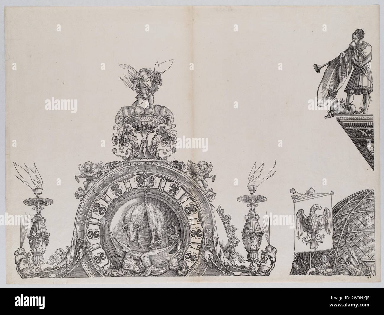 The Pinnacle of the Left Portal; and a Trumpeter and Standard from the ...