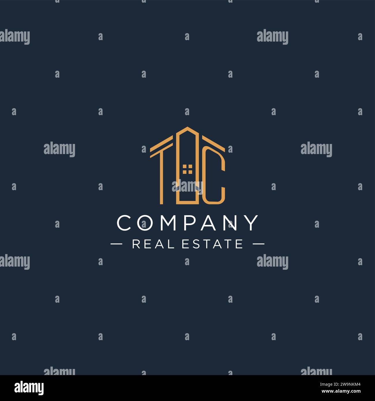 Initial letter TC logo with abstract house shape, luxury and modern ...