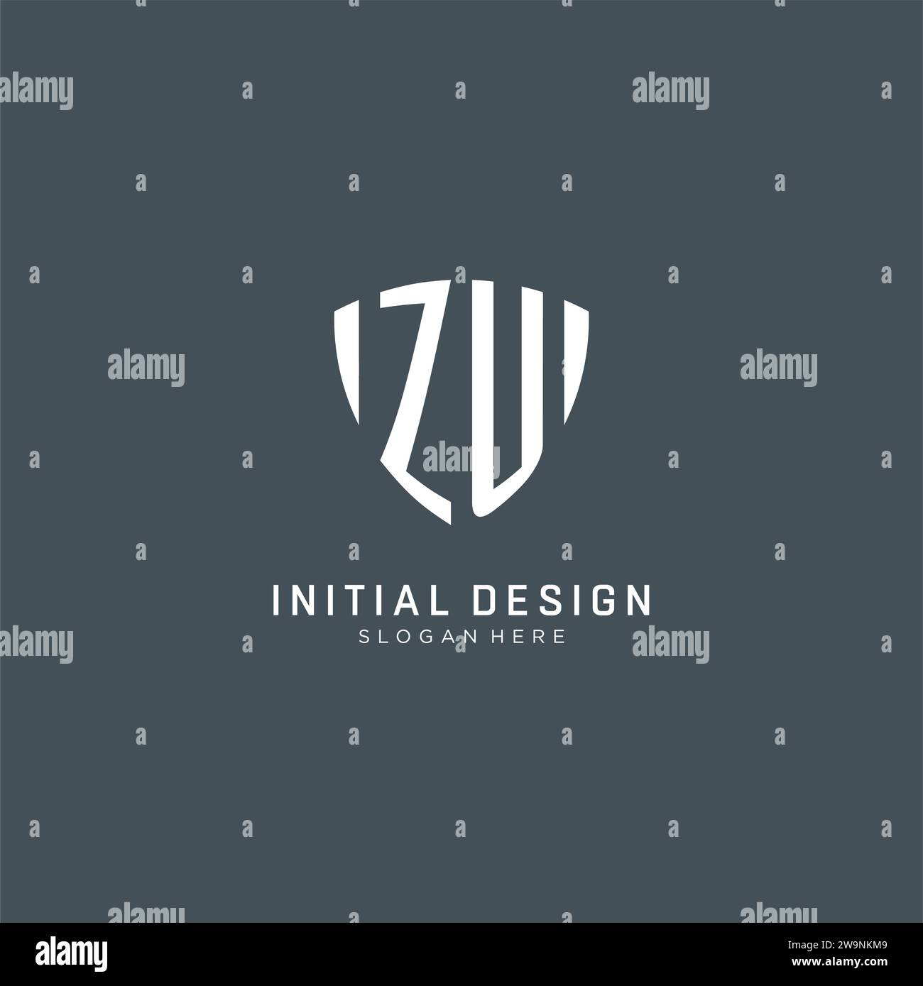 Initials ZU logo shield guard shape, creative logo design concept vector graphic Stock Vector ...