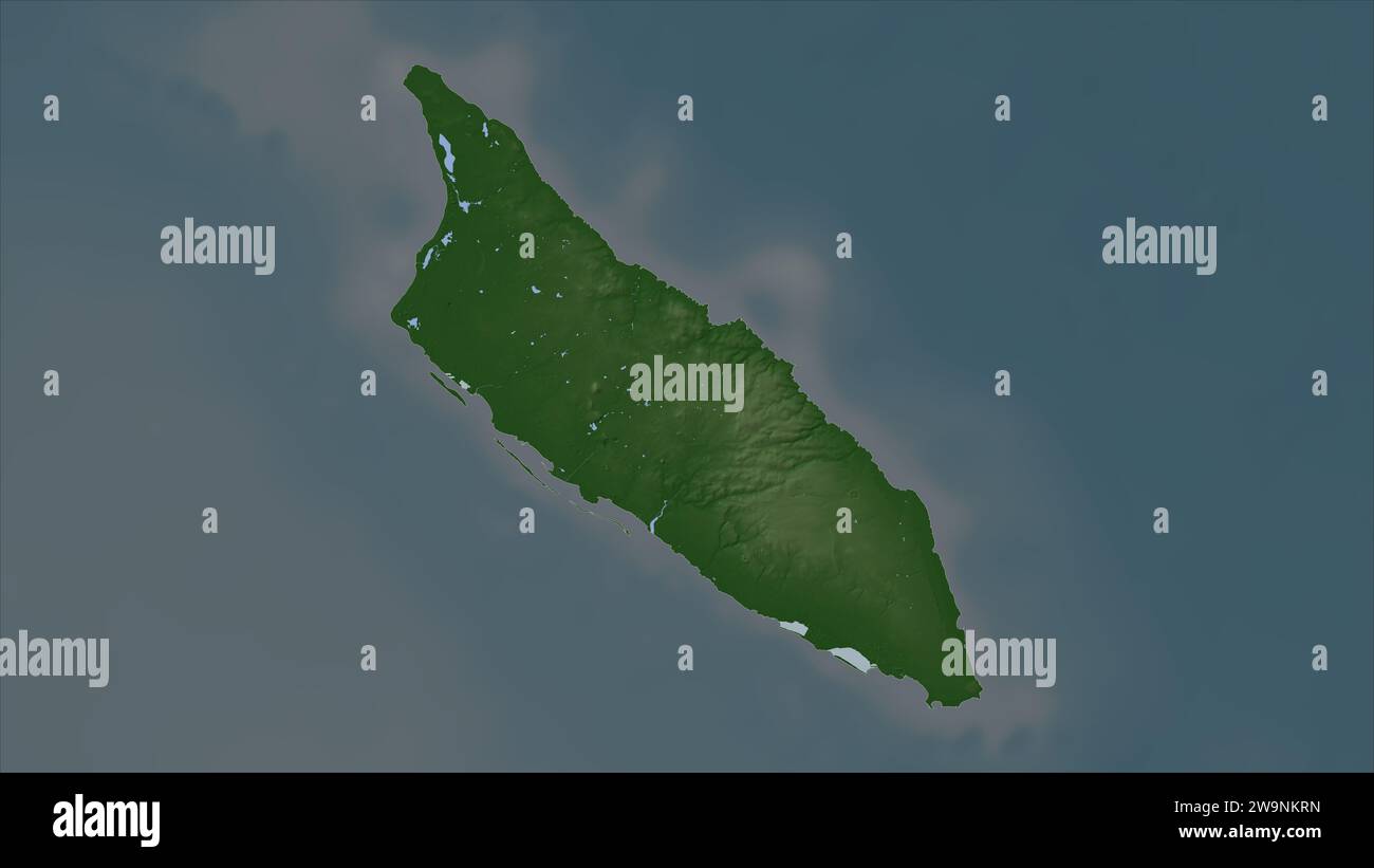 Aruba highlighted on a Pale colored elevation map with lakes and rivers ...