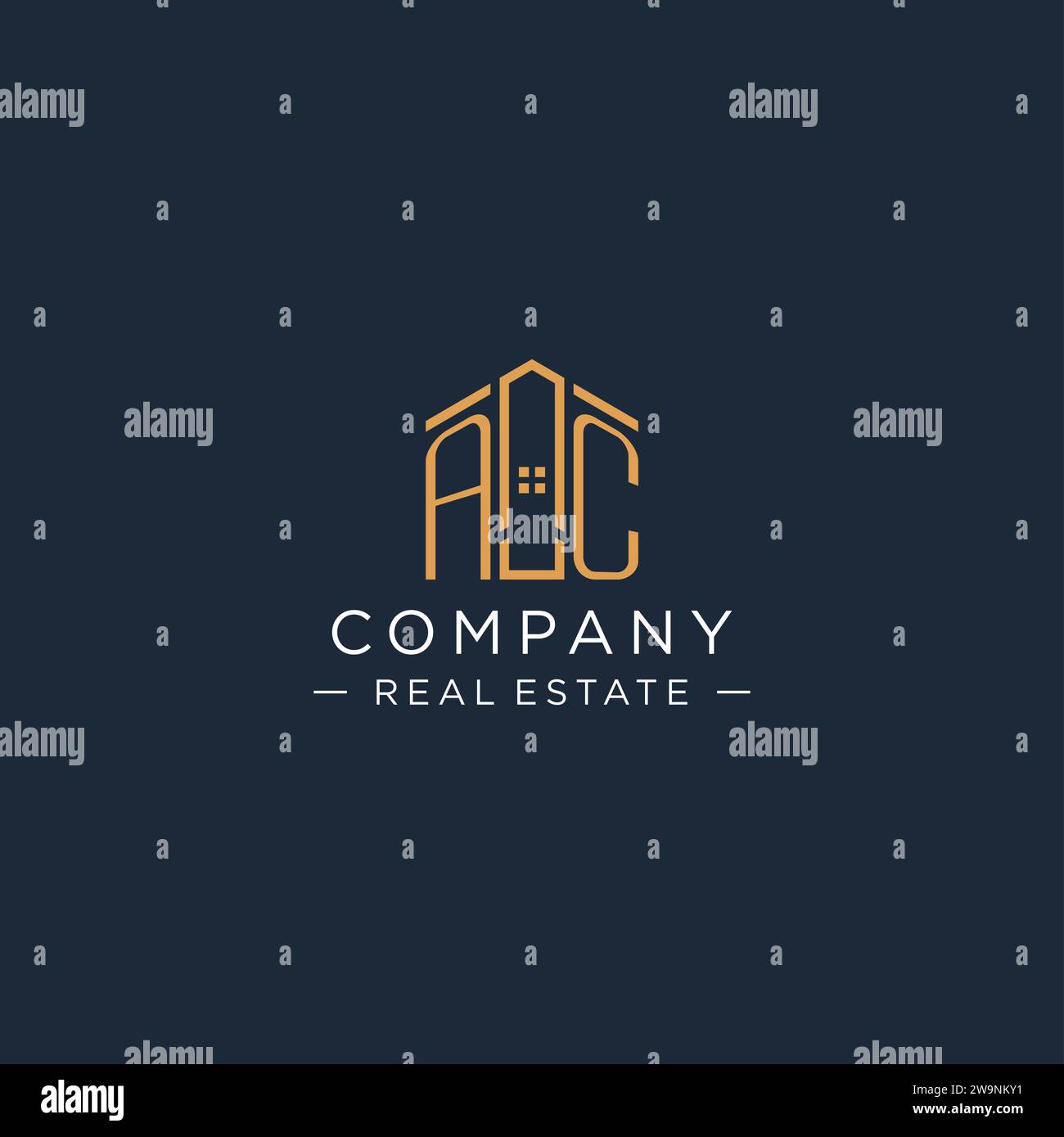 Initial letter AC logo with abstract house shape, luxury and modern ...