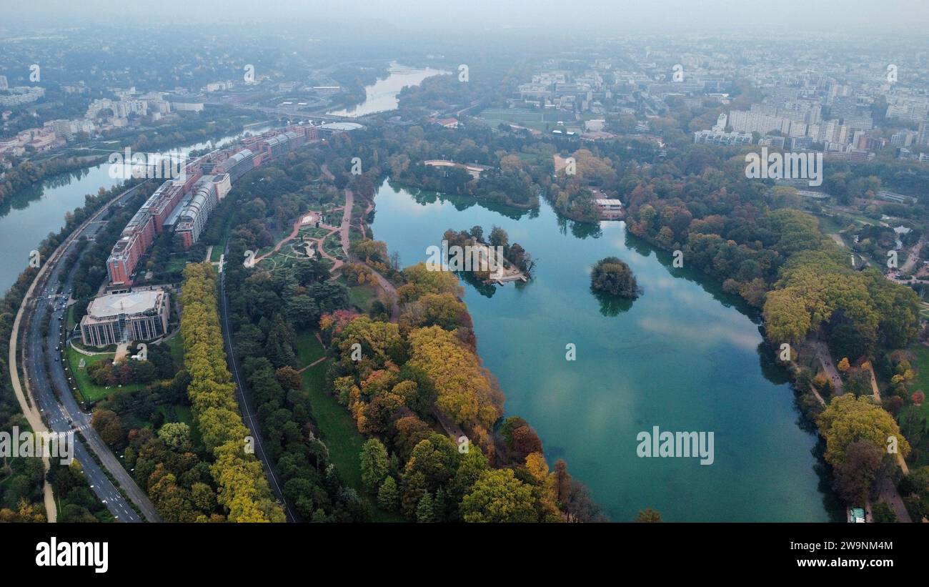 drone photo Tête d'or park Lyon France Europe Stock Photo - Alamy