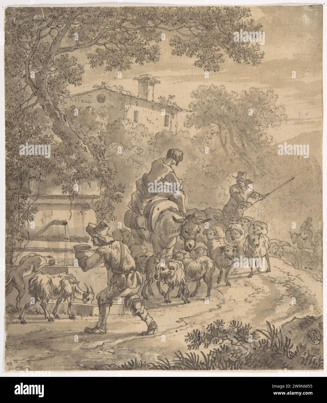 Landscape with Shepherds and their Flock 2001 by Adriaen van der Cabel ...