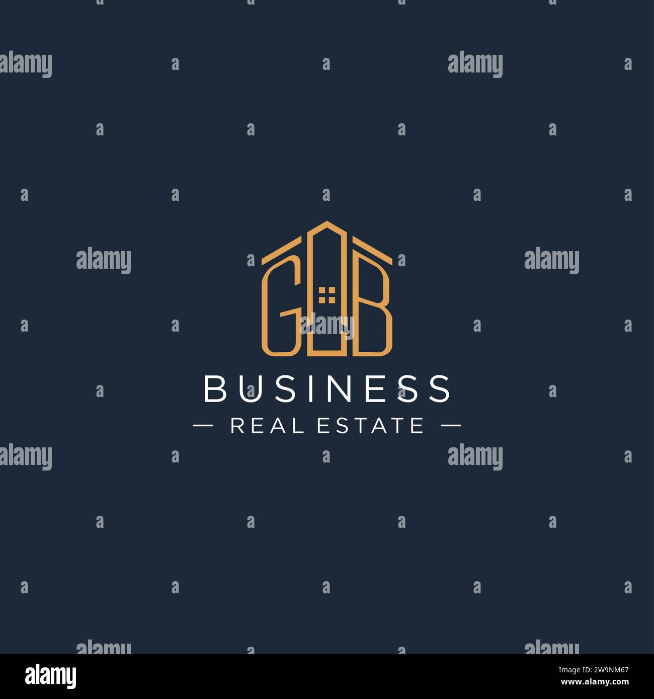 Initial letter GB logo with abstract house shape, luxury and modern ...