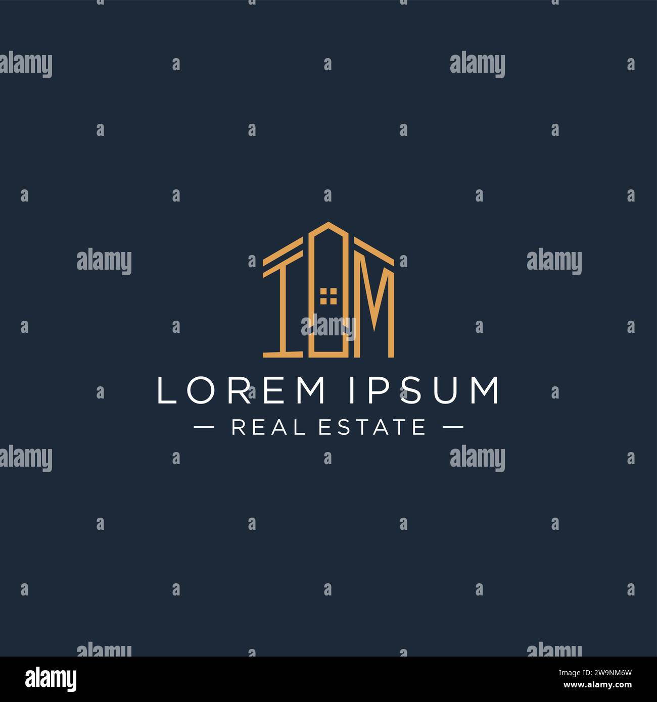 Initial letter IM logo with abstract house shape, luxury and modern ...